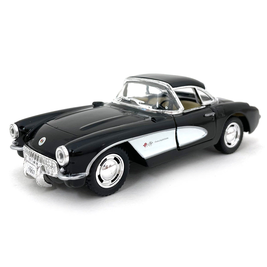1957 Chevrolet Corvette 1:34 Scale Diecast Model Black by Kinsmart ...