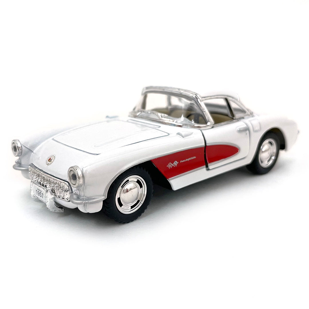 1957 Chevrolet Corvette 1:34 Scale Diecast Model White by Kinsmart ...