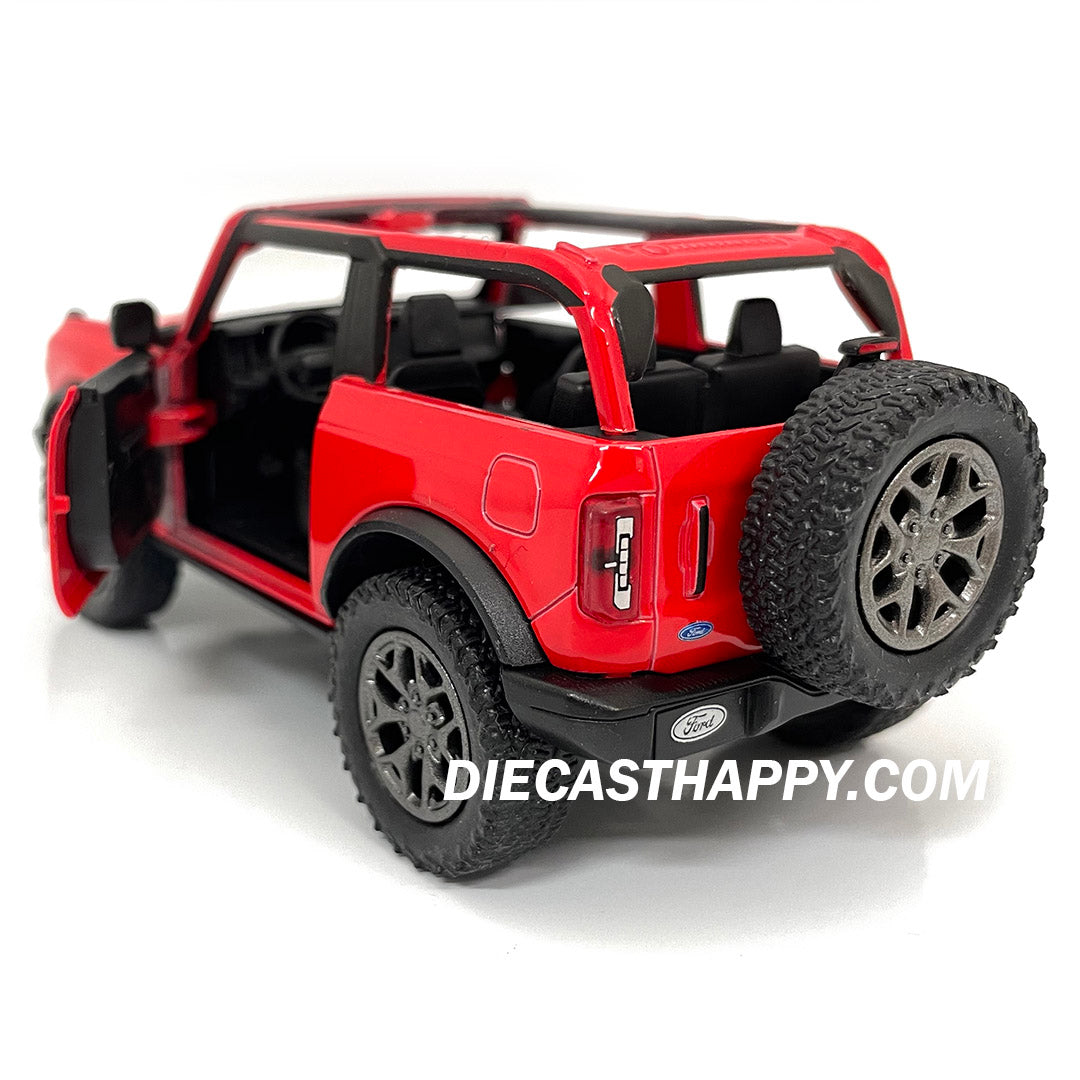 2022 Ford Bronco Open Top 1:34 Scale Diecast Model Red/Yellow/Blue/Bla ...