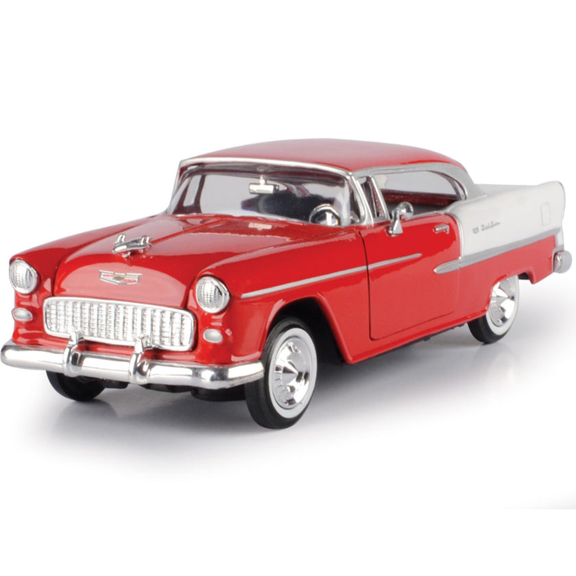Timeless Legends 1955 Chevrolet Bel Air 1:24 Scale Diecast Model Red b ...