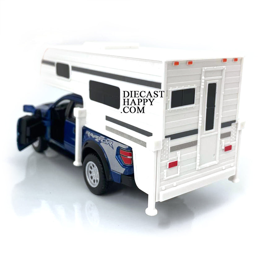2013 Ford F-150 SVT Raptor Supercrew w/ Camper 1:46 Scale Diecast Mode ...
